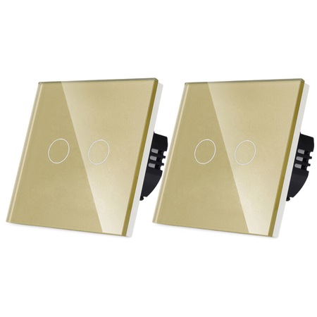 Set 2 Intrerupatoare smart cu touch, Wi-Fi, Bluetooth, Control vocal ...
