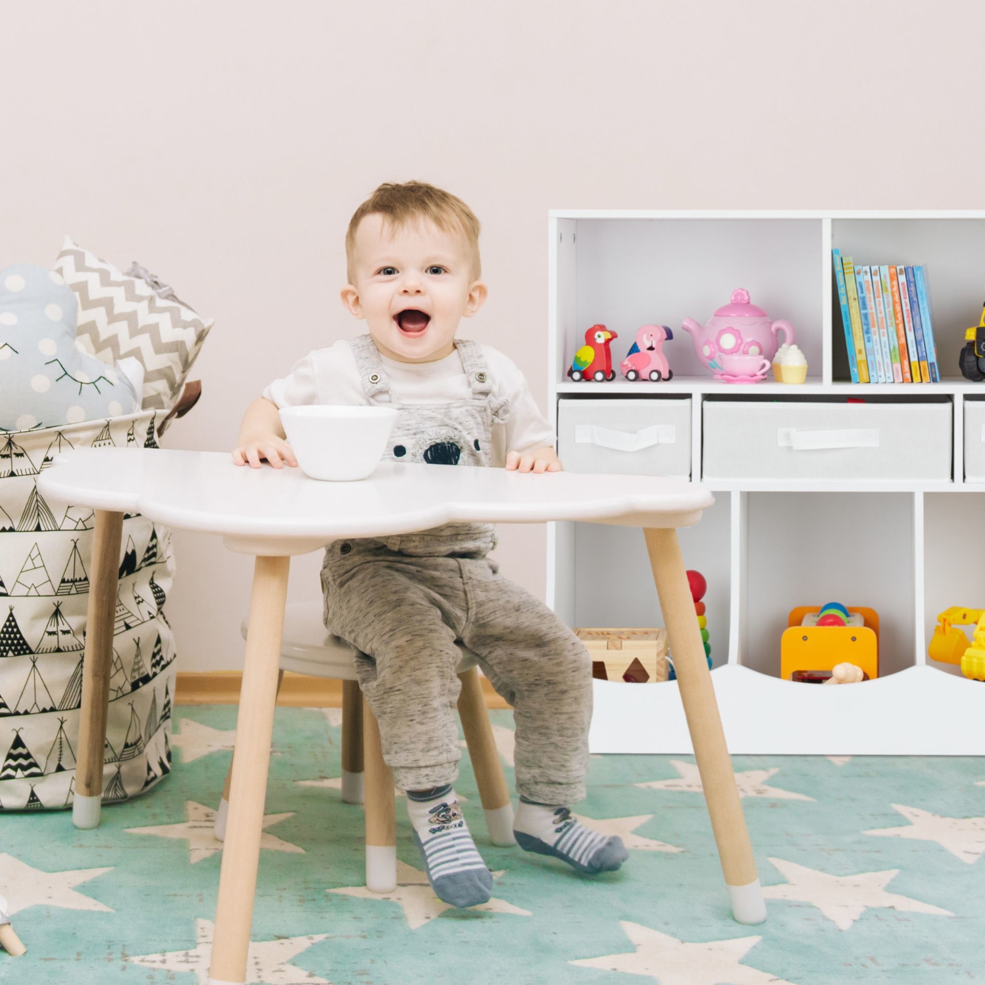 Dulap pentru copii, 8 compartimente, alb, din MDF, 75 x 80 x 40 cm ...