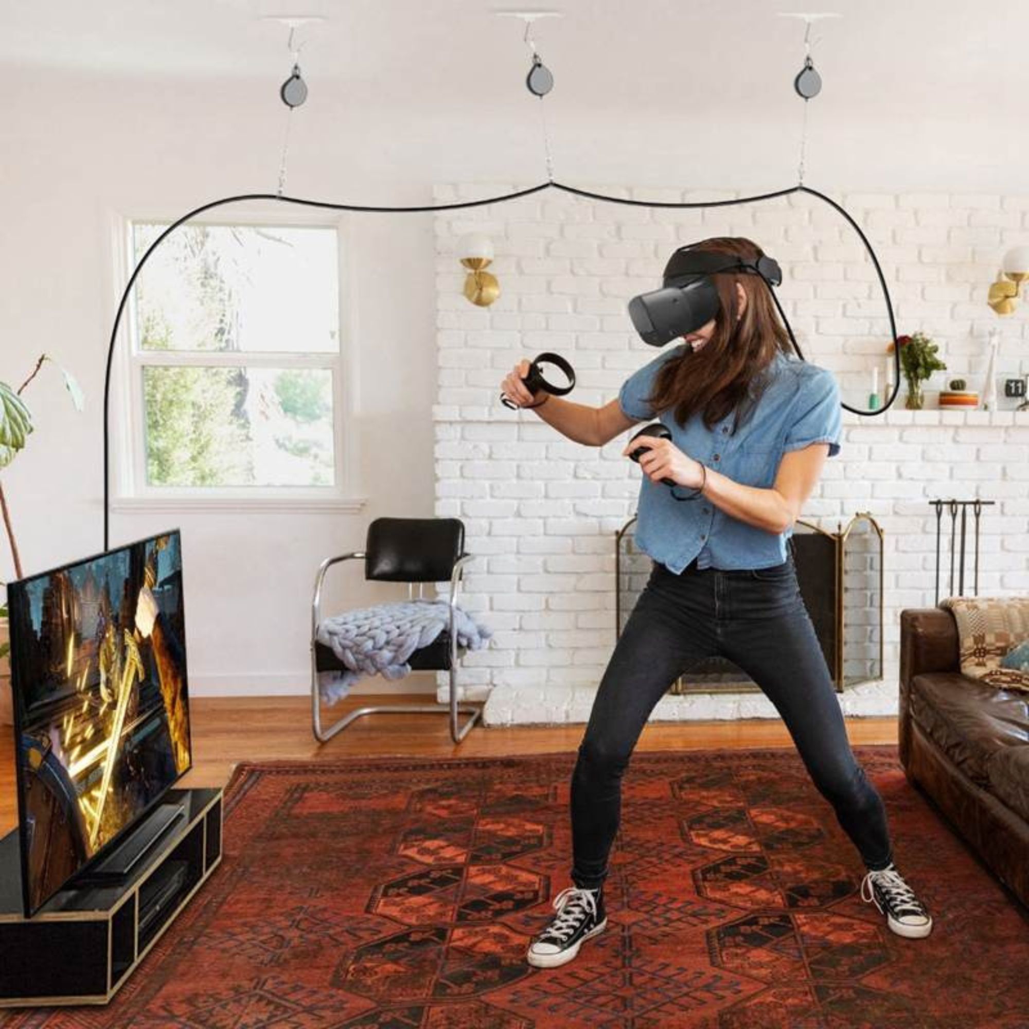 Set VR, Vortex Virtual Reality, Cablu USB-C de 10 m, Carlige de ...