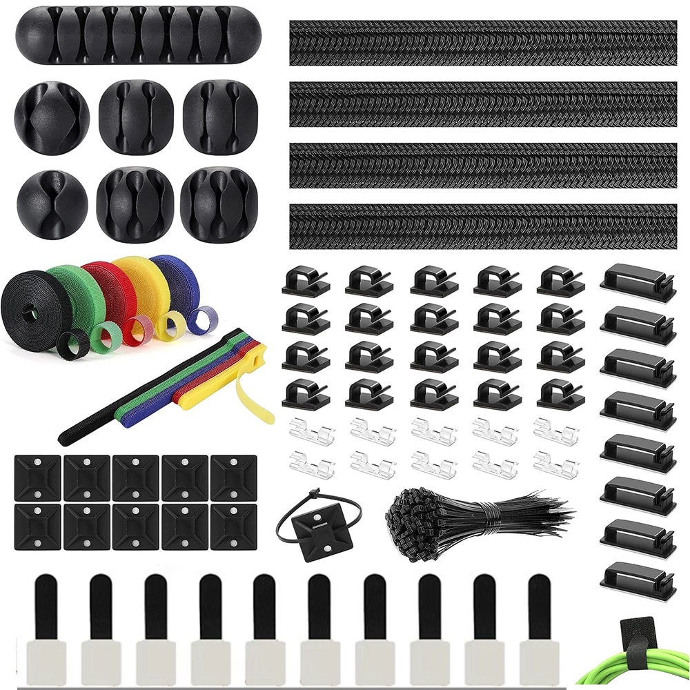 Kit organizare cabluri, BOMSTOM, 204 Piese, Negru - eMAG.ro