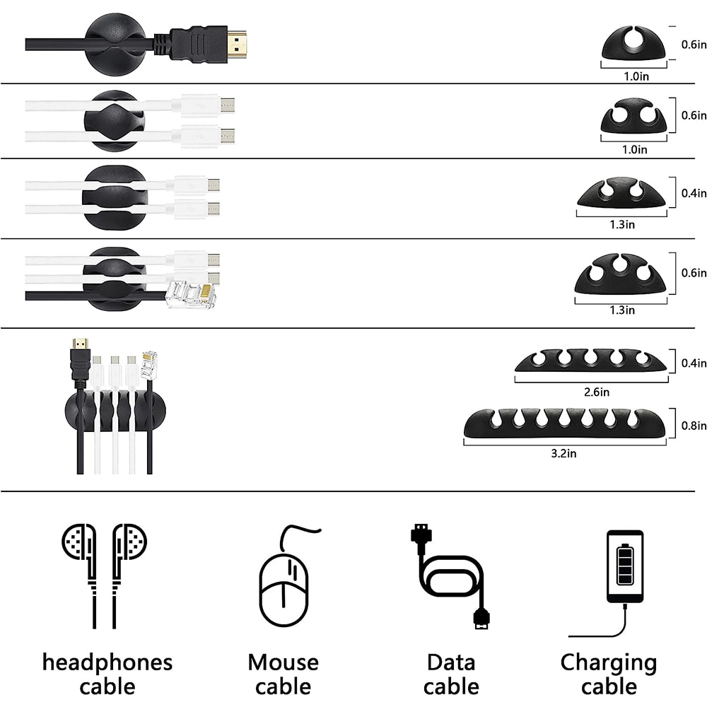 Kit organizare cabluri, BOMSTOM, 204 Piese, Negru - eMAG.ro