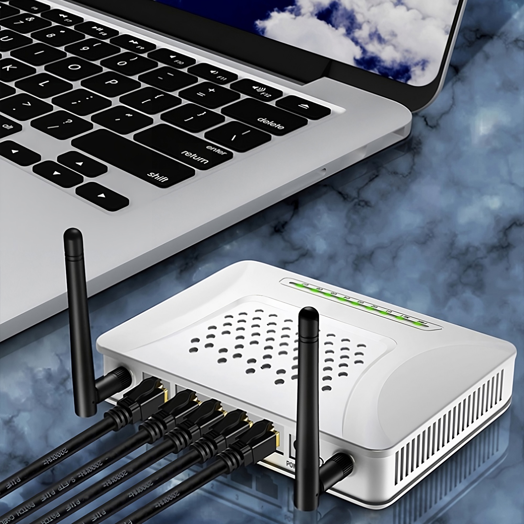 Cablu de Retea, LAN Ethernet UTP CAT6A 6A, Mufat RJ45, 8P8C, 15m, Negru ...