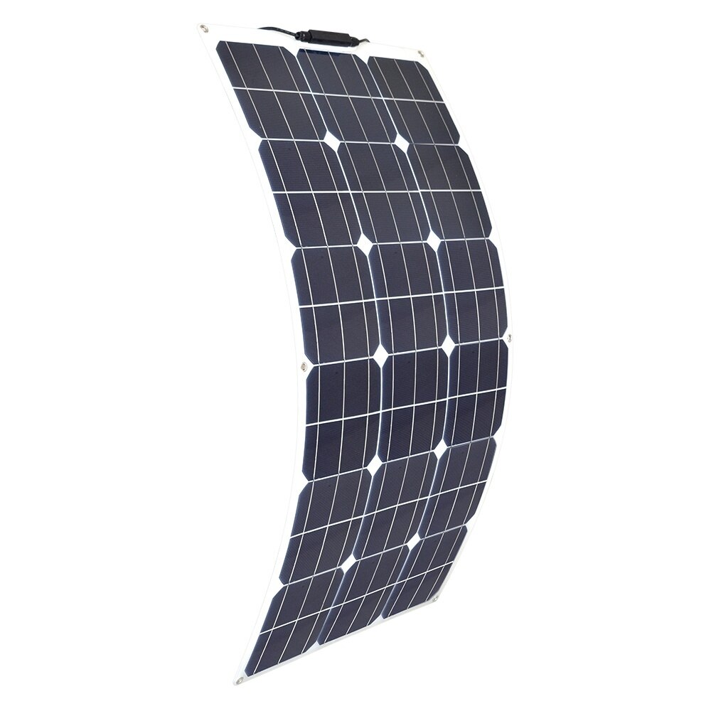 Panou solar, Xinpuguang, Kit 12V, 100W, Monocristalin, Flexibil, Negru ...