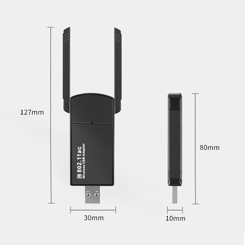 Adaptor Wireless, eRDX®, Dual Band, Retea 2.4 Ghz / 5Ghz, 1300Mbps, USB ...