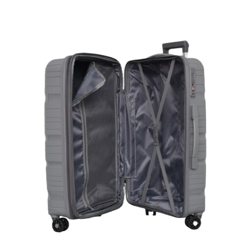 Set Valize, Perfect line, 77/51/30 cm, Expander, Gri deschis, 4 buc ...