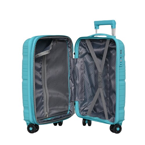 Troler, Perfect line, Plastic, 51x34x20 cm, cu extender, Turcoaz - eMAG.ro