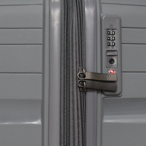 Set Valize, Perfect line, 77/51/30 cm, Expander, Gri deschis, 4 buc ...