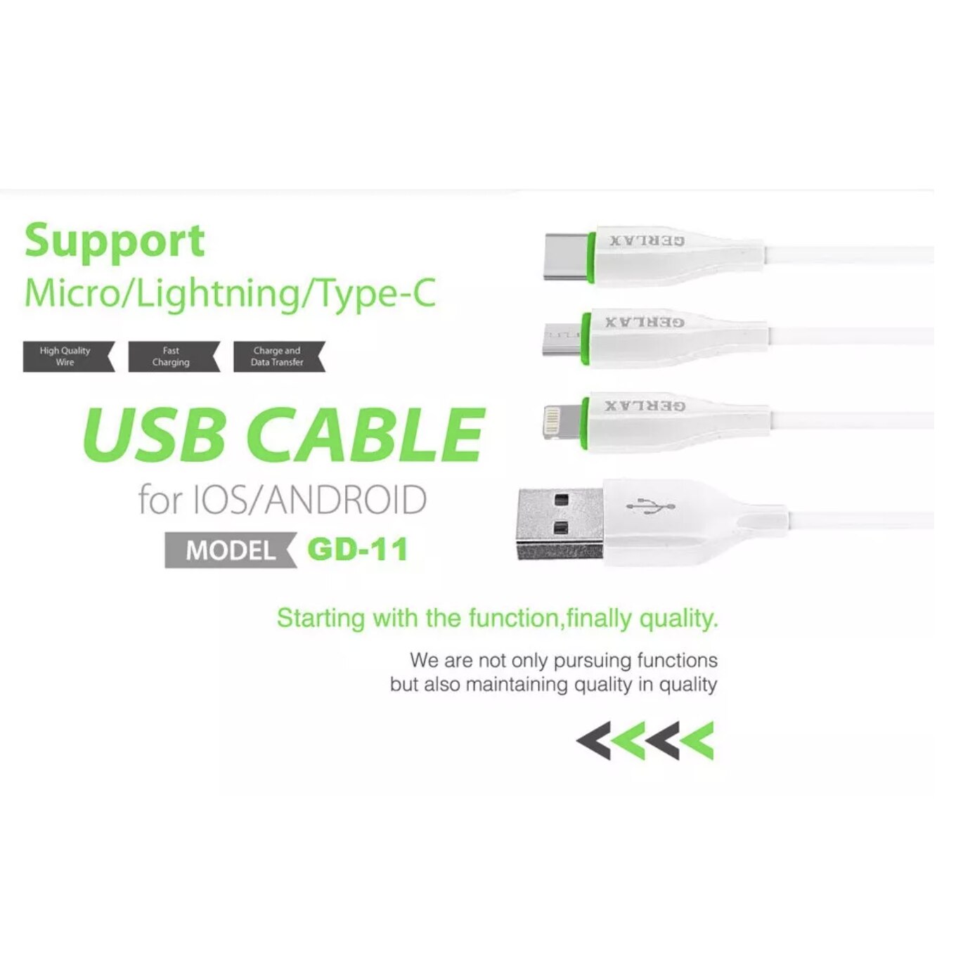 Cablu Date si Incarcare Gerlax®, USB C cu USB C, 1m, PD 60W Fast Charging, Alb - eMAG.ro