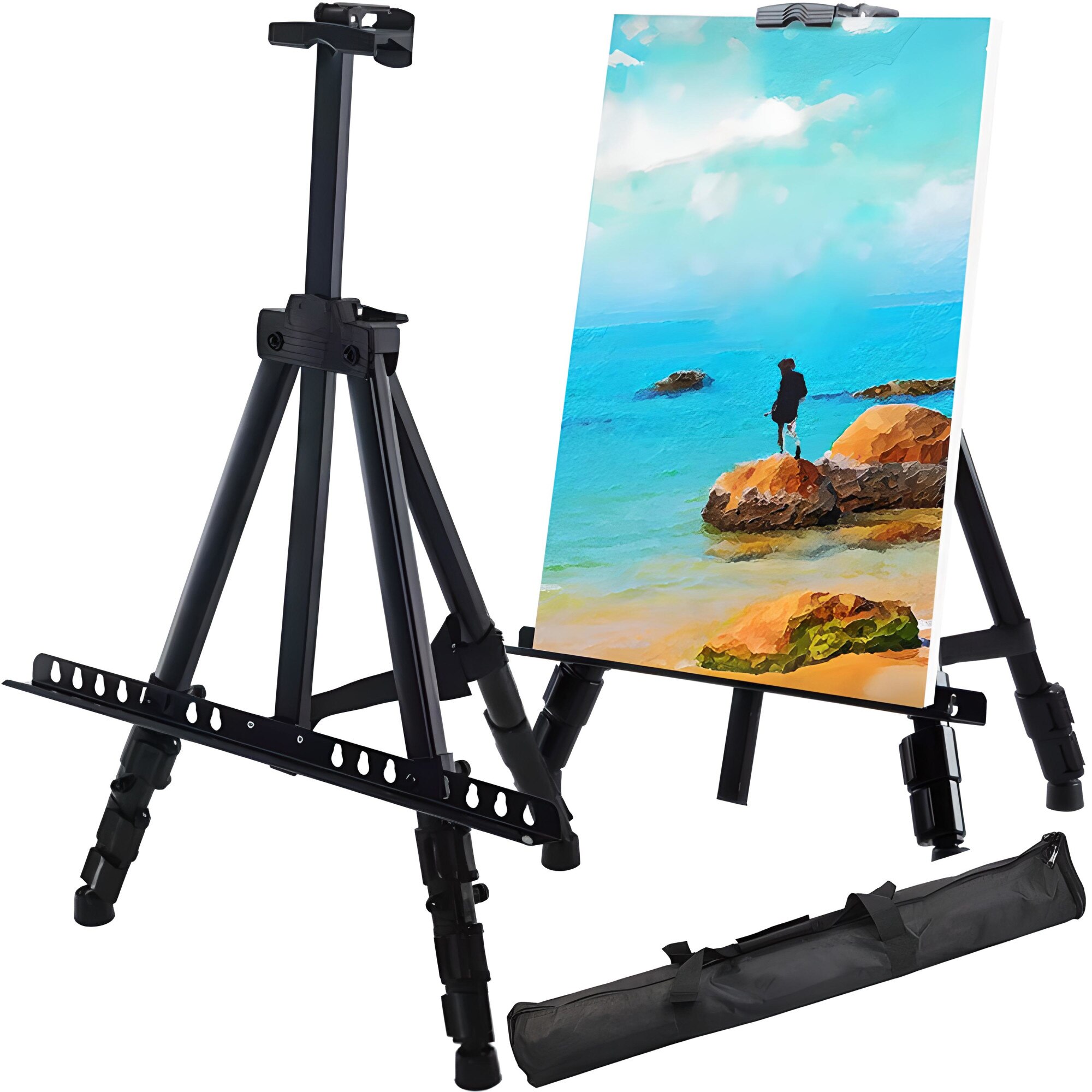 Sevalet Metalic Mobil Pentru Pictura, Din Aluminiu, Reglabil In 3 ...