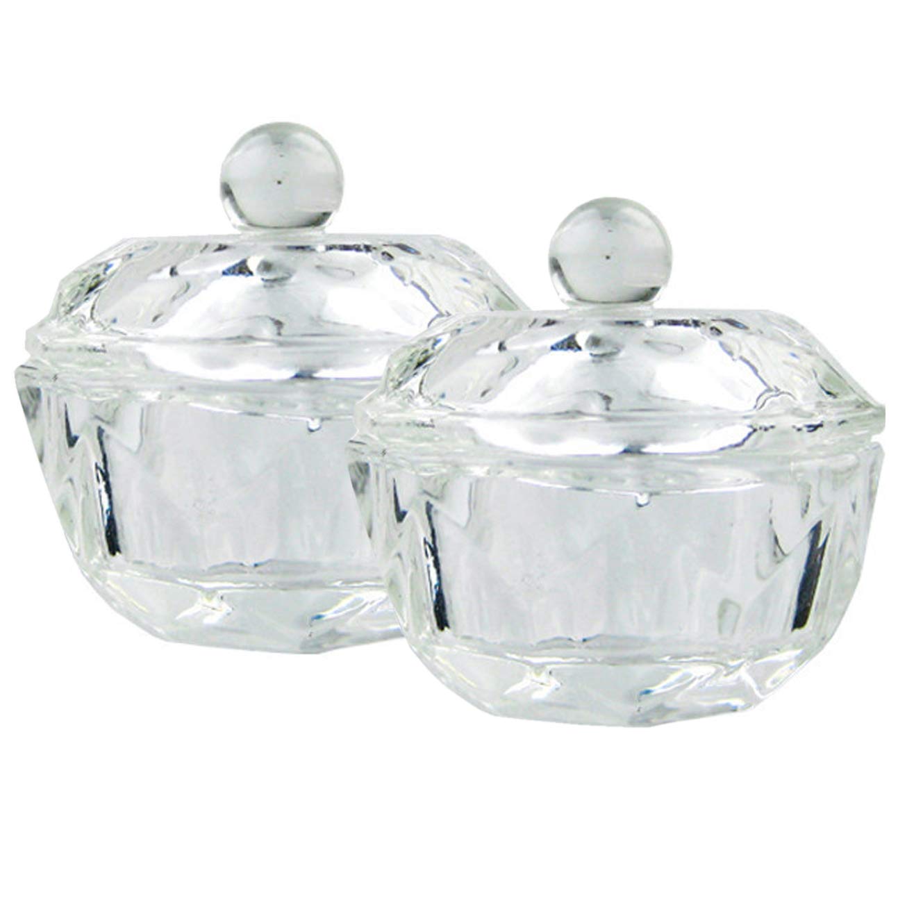 Set 2 recipiente manichiura, Sticla, Transparent - eMAG.ro
