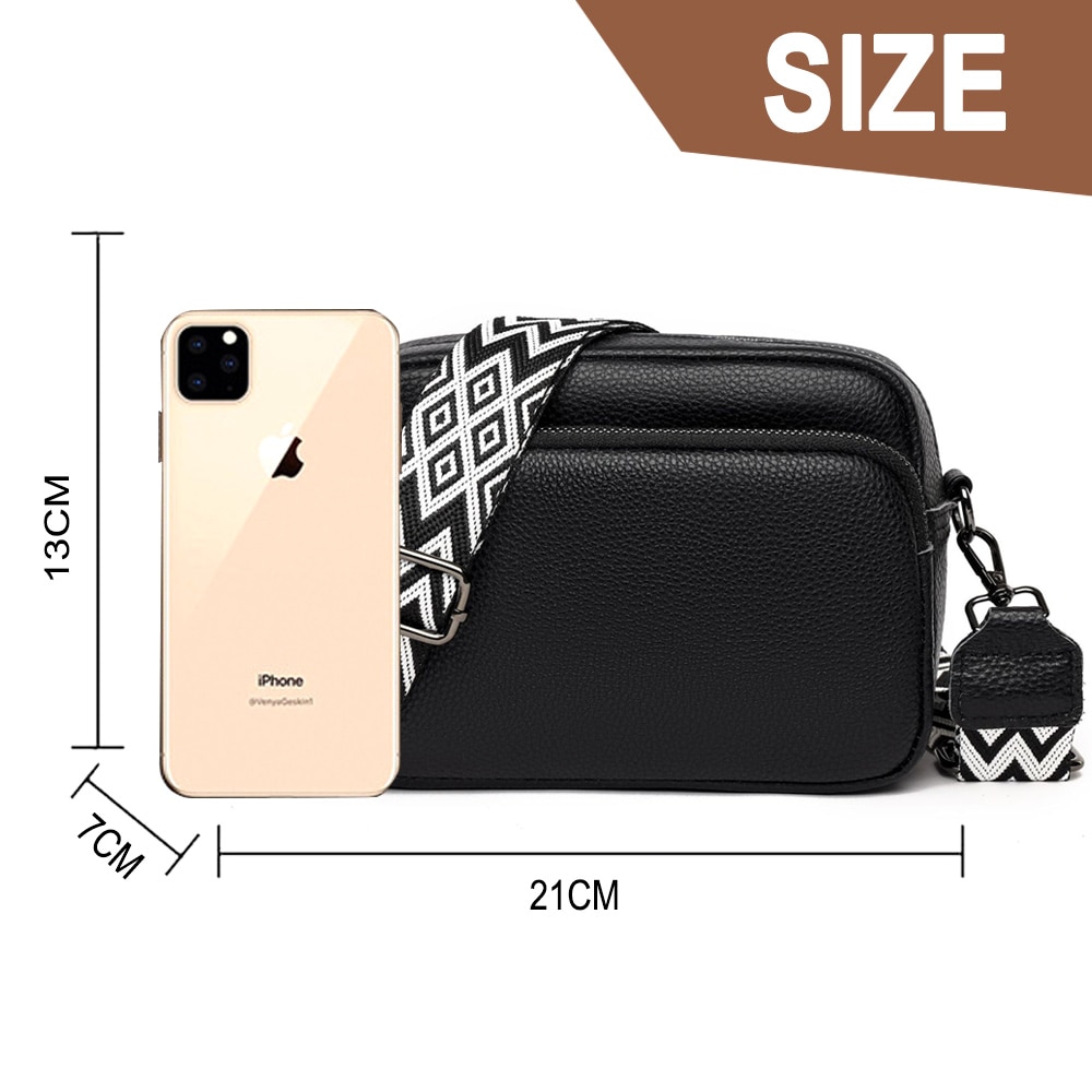 Geanta Crossbody dama, 13 x 21 cm, Negru - eMAG.ro