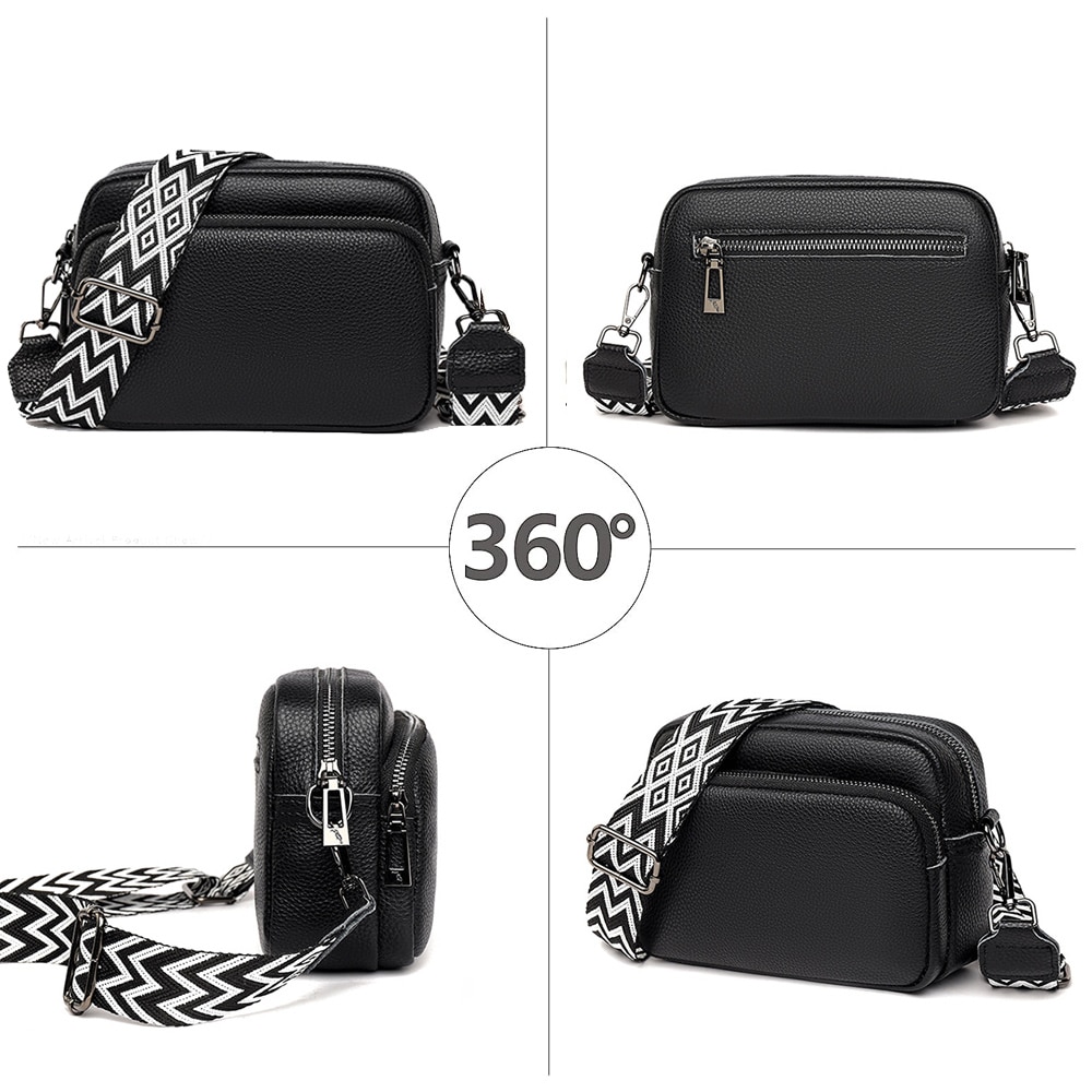 Geanta Crossbody dama, 13 x 21 cm, Negru - eMAG.ro