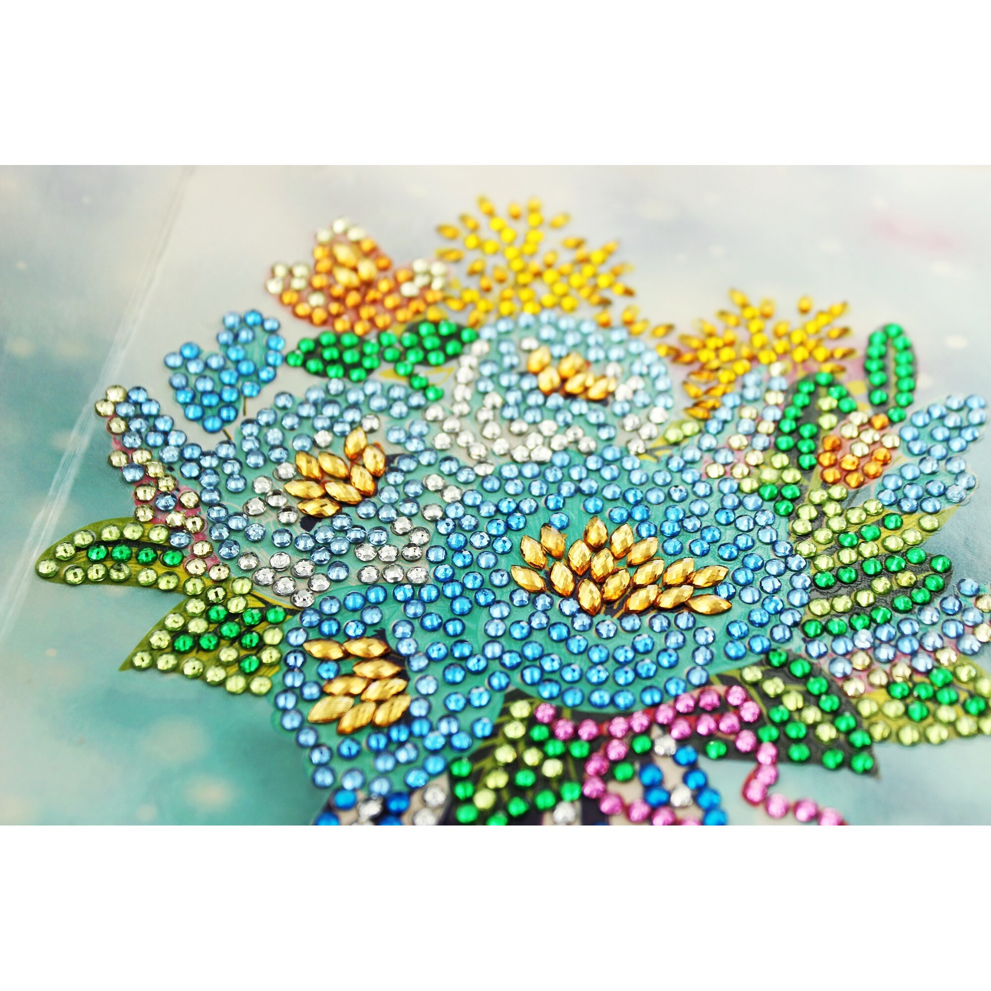 Set Felicitari Diamant Flori Diamantart, margele rotunde, 6 bucati ...