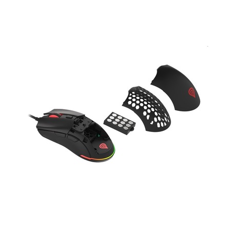 Mouse gaming, Genesis, USB, 8000 DPI, Iluminare LED, 6 butoane, 2 ...