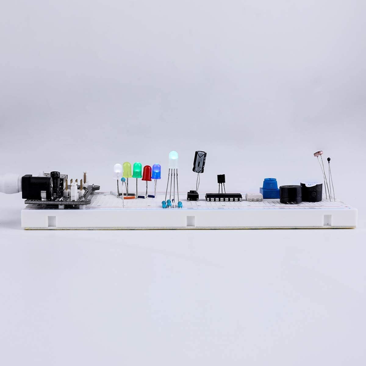 Kit componente electronice, Robofun, cu sursa, cabluri, potentiometru ...