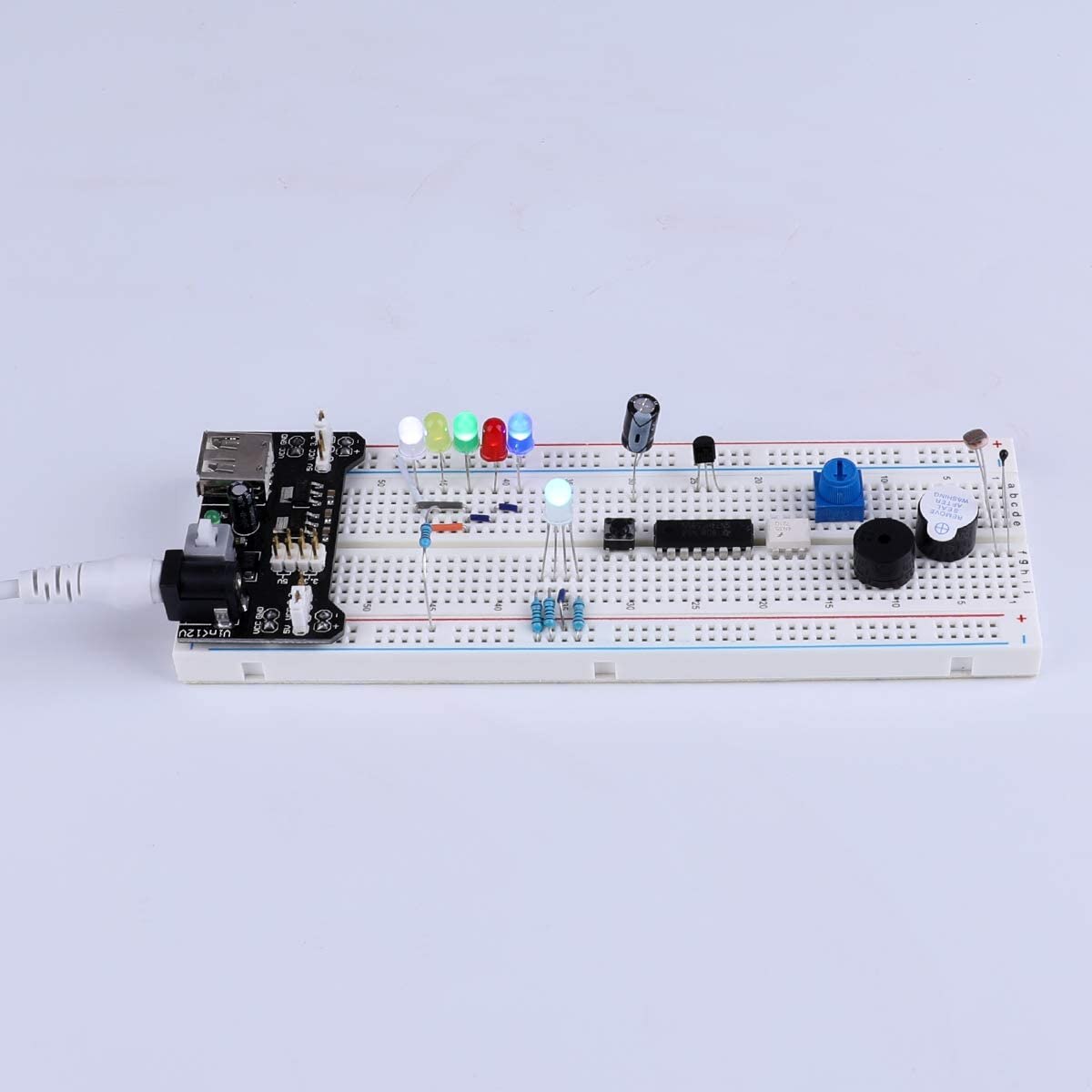 Kit Componente Electronice Robofun Cu Sursa Cabluri Potentiometru Breadboard Compatibil