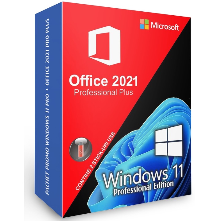 Pachet Microsoft Windows 11 Pro si Office Pro Plus 2021 - eMAG.ro