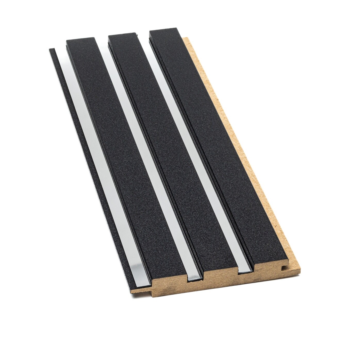 Riflaj Decorativ MDF Negru Structurat & Argintiu, 280x12,1x1,8 cm - eMAG.ro