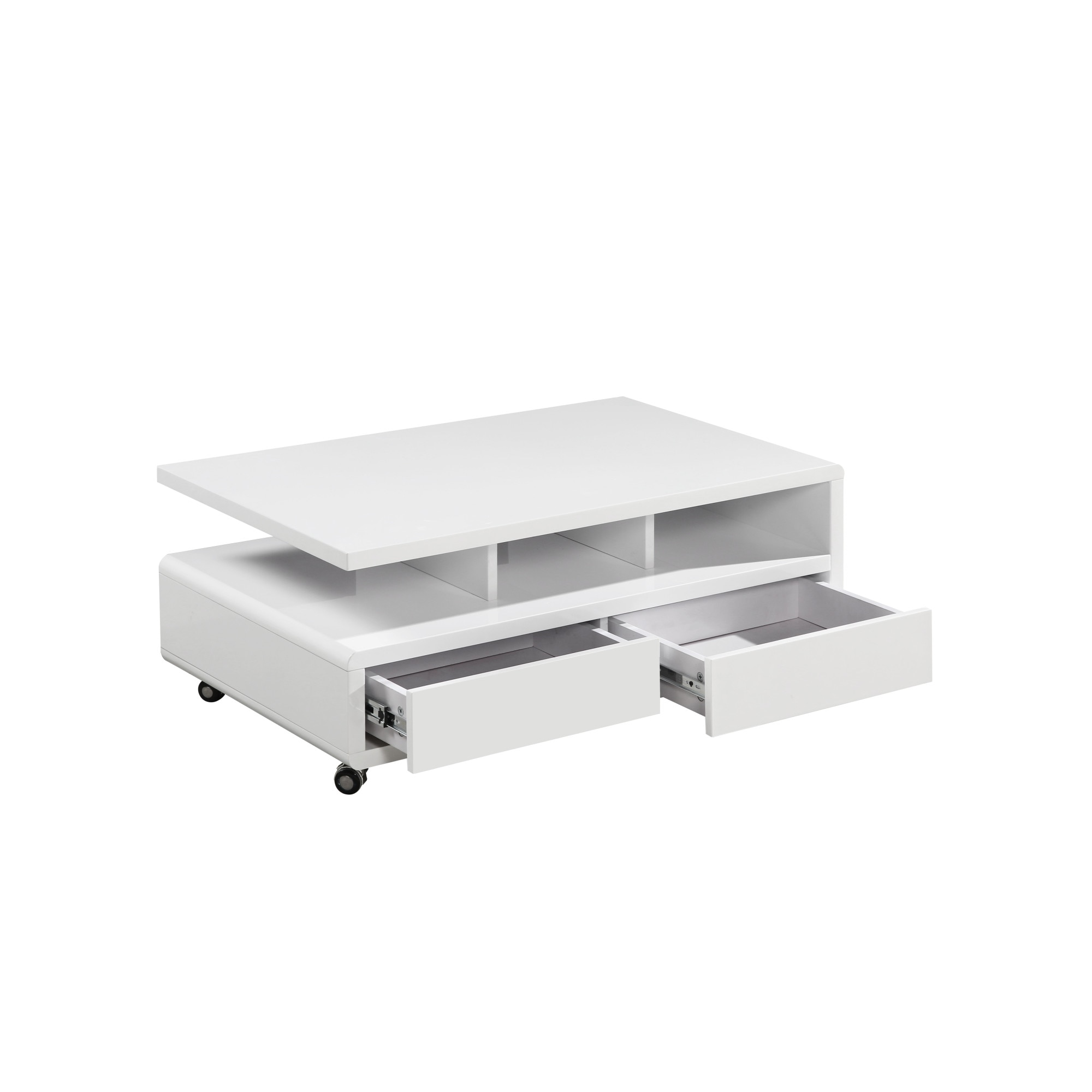 Masa de cafea JIM, alba, MDF, cu sertar, 100x60x42 cm - eMAG.ro