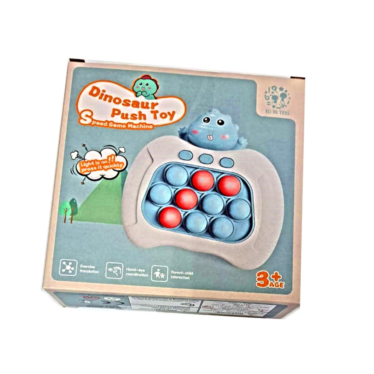 Jucarie pop it electrica, Dinosaur push toy, cu lumini si sunet, pentru ...