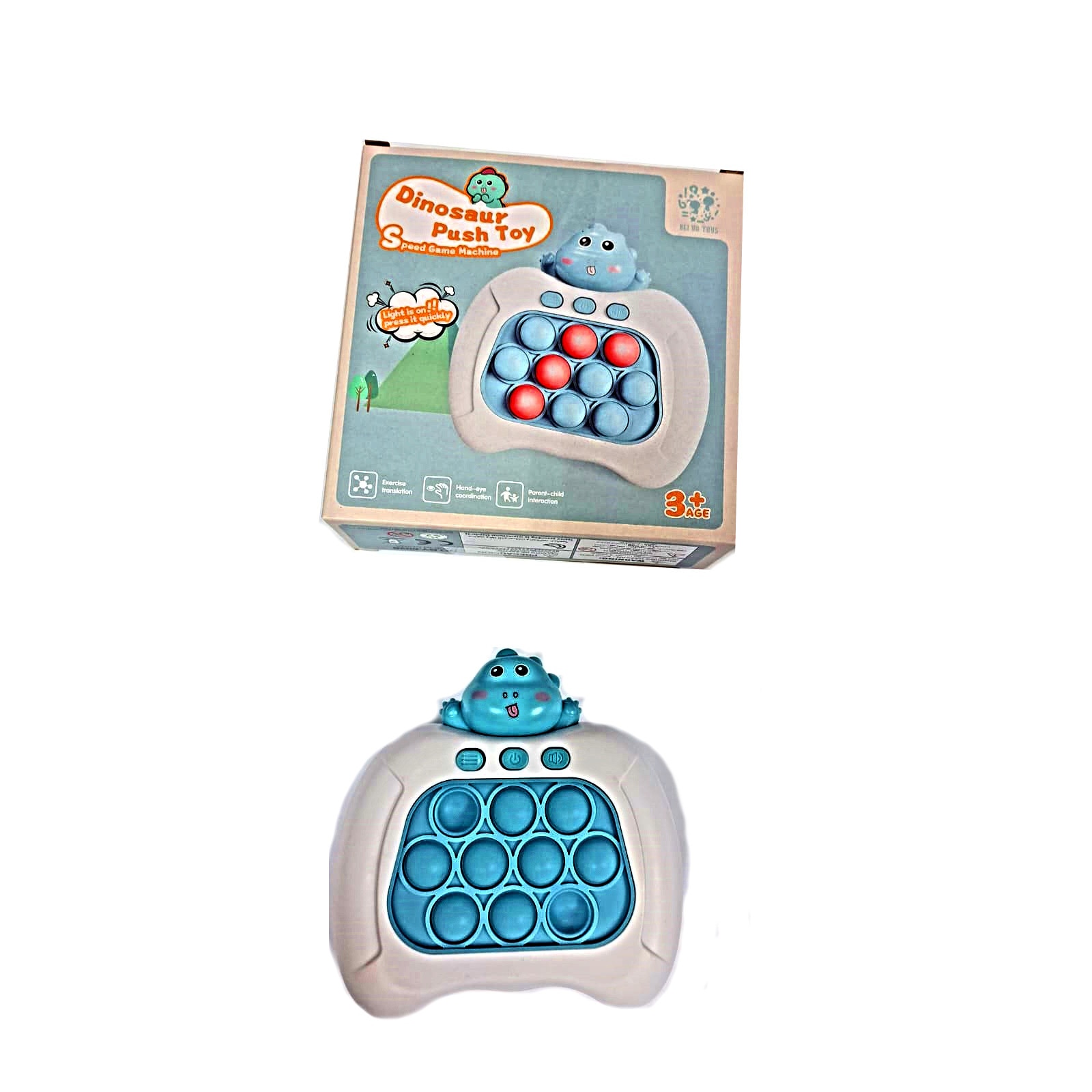 Jucarie pop it electrica, Dinosaur push toy, cu lumini si sunet, pentru ...