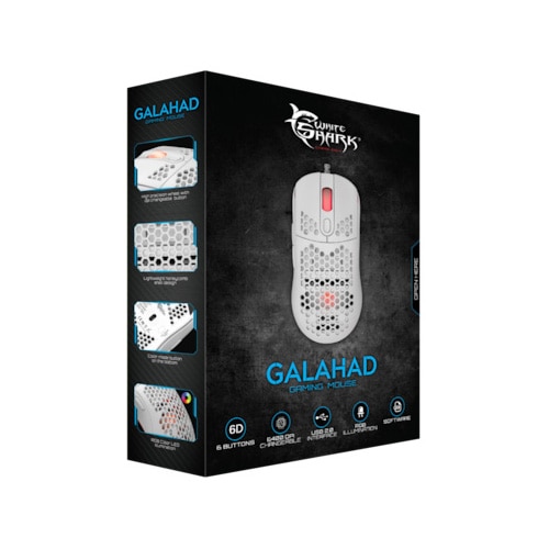 Мишка Gaming White Shark GM-5007 GALAHAD / 6400 dpi, Бял - eMAG.bg