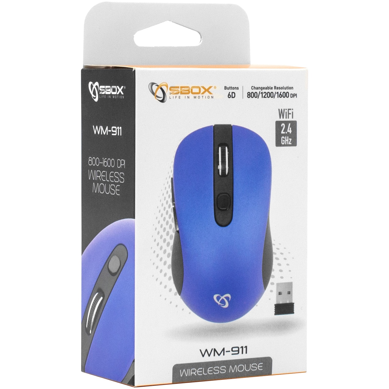 Mouse optic SBOX WM-911U Blue/ Wireless - eMAG.ro