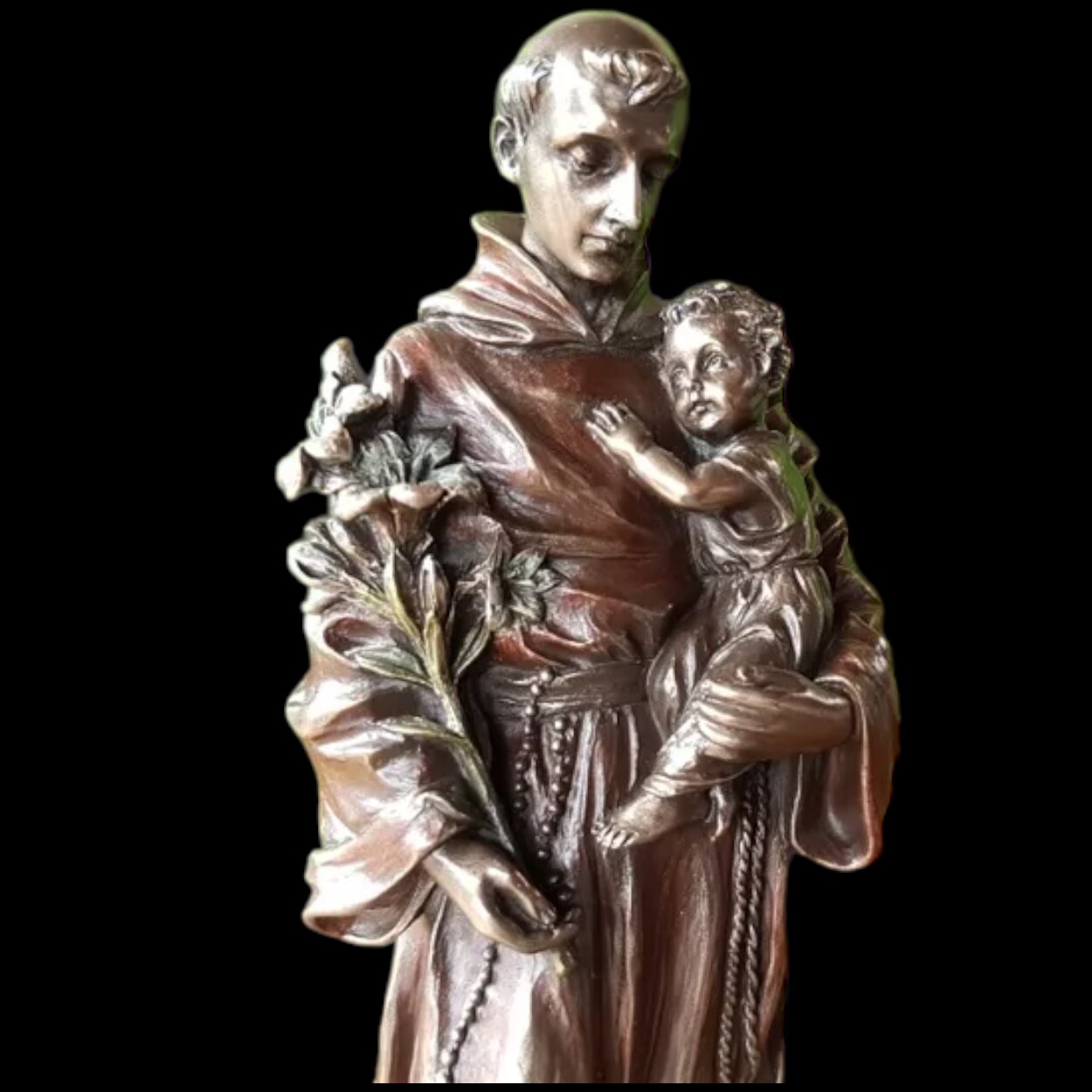 Figurina, Sfantul Anton de Padova cu pruncul Iisus, rasina, WU76103A4 ...
