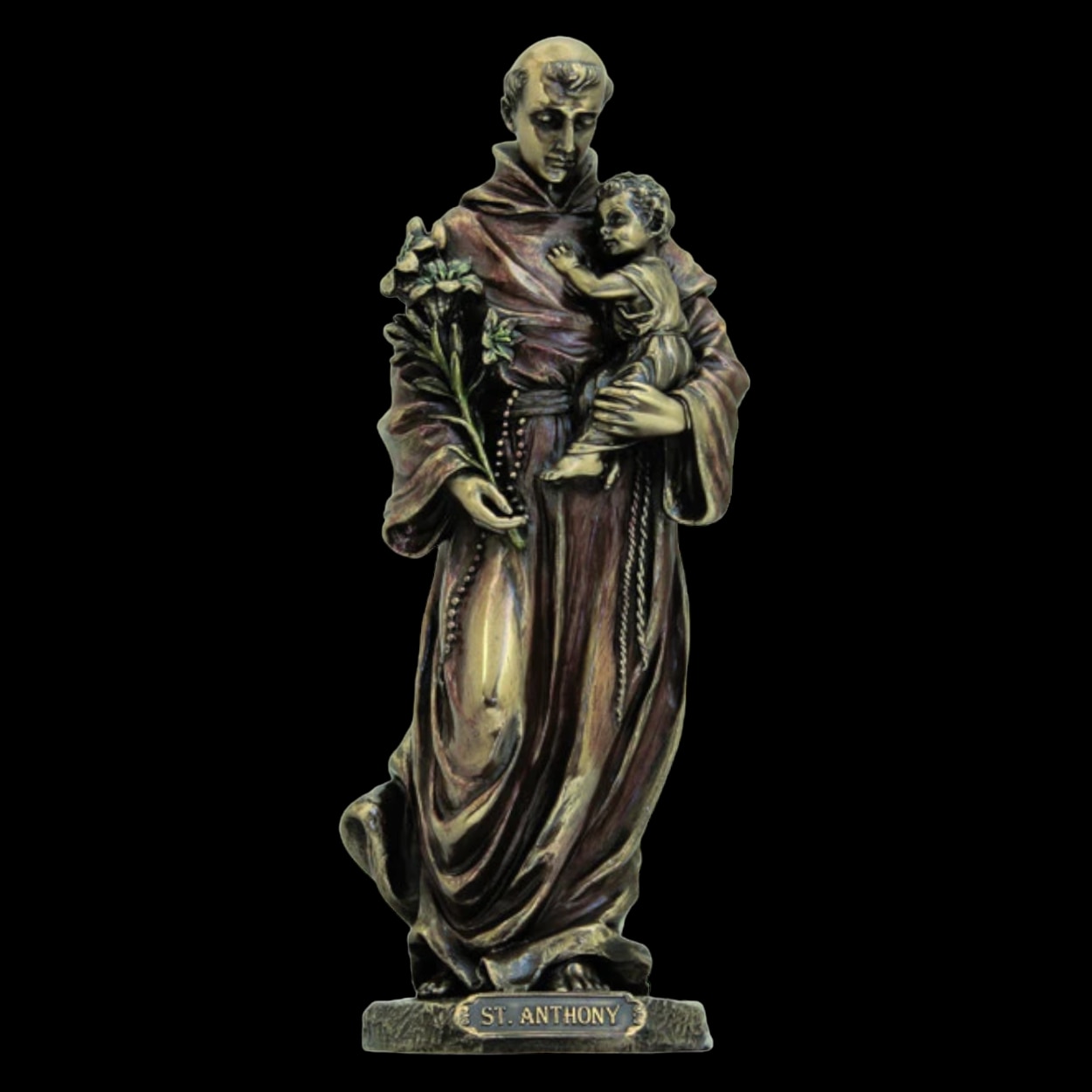 Figurina, Sfantul Anton de Padova cu pruncul Iisus, rasina, WU76103A4 ...