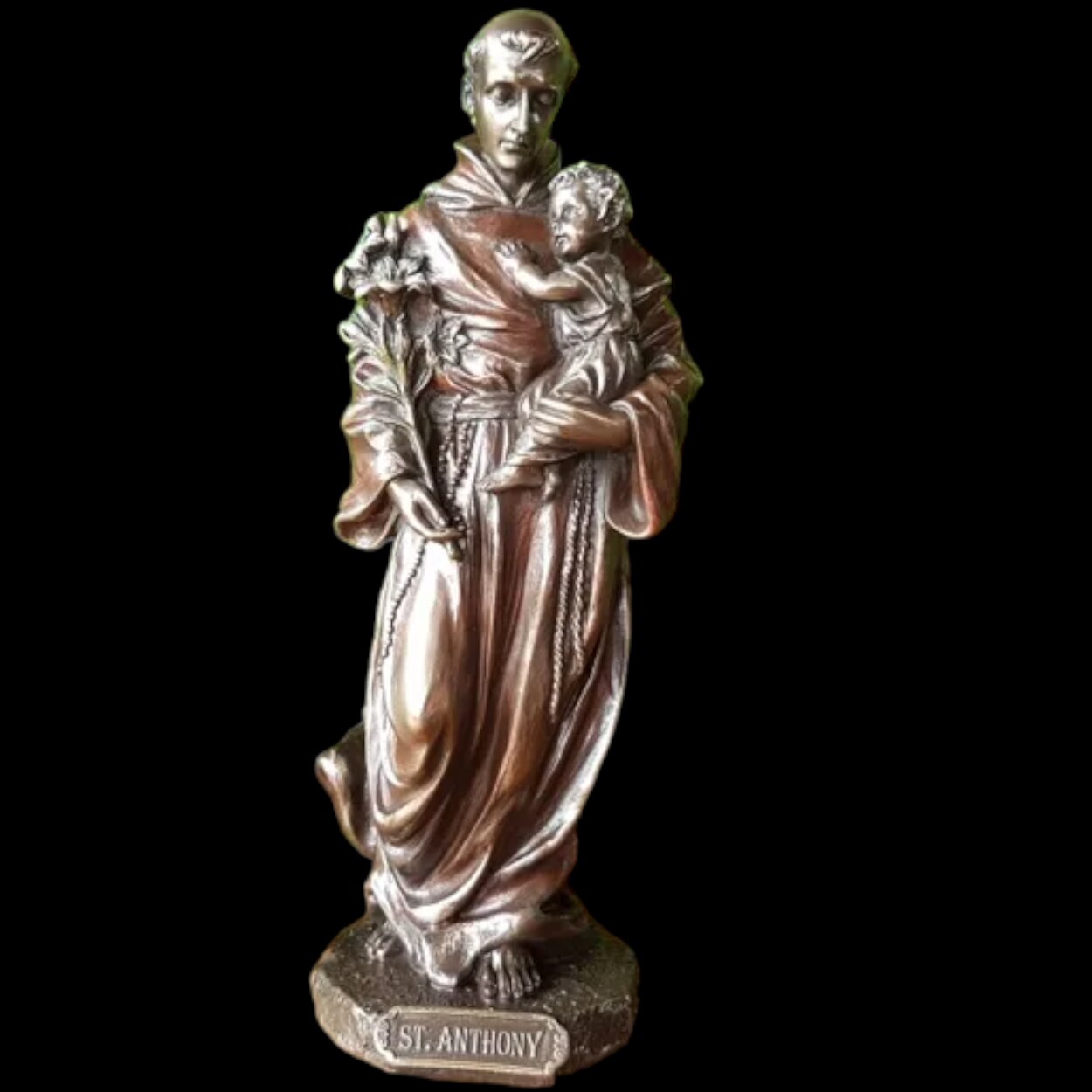 Figurina, Sfantul Anton de Padova cu pruncul Iisus, rasina, WU76103A4 ...