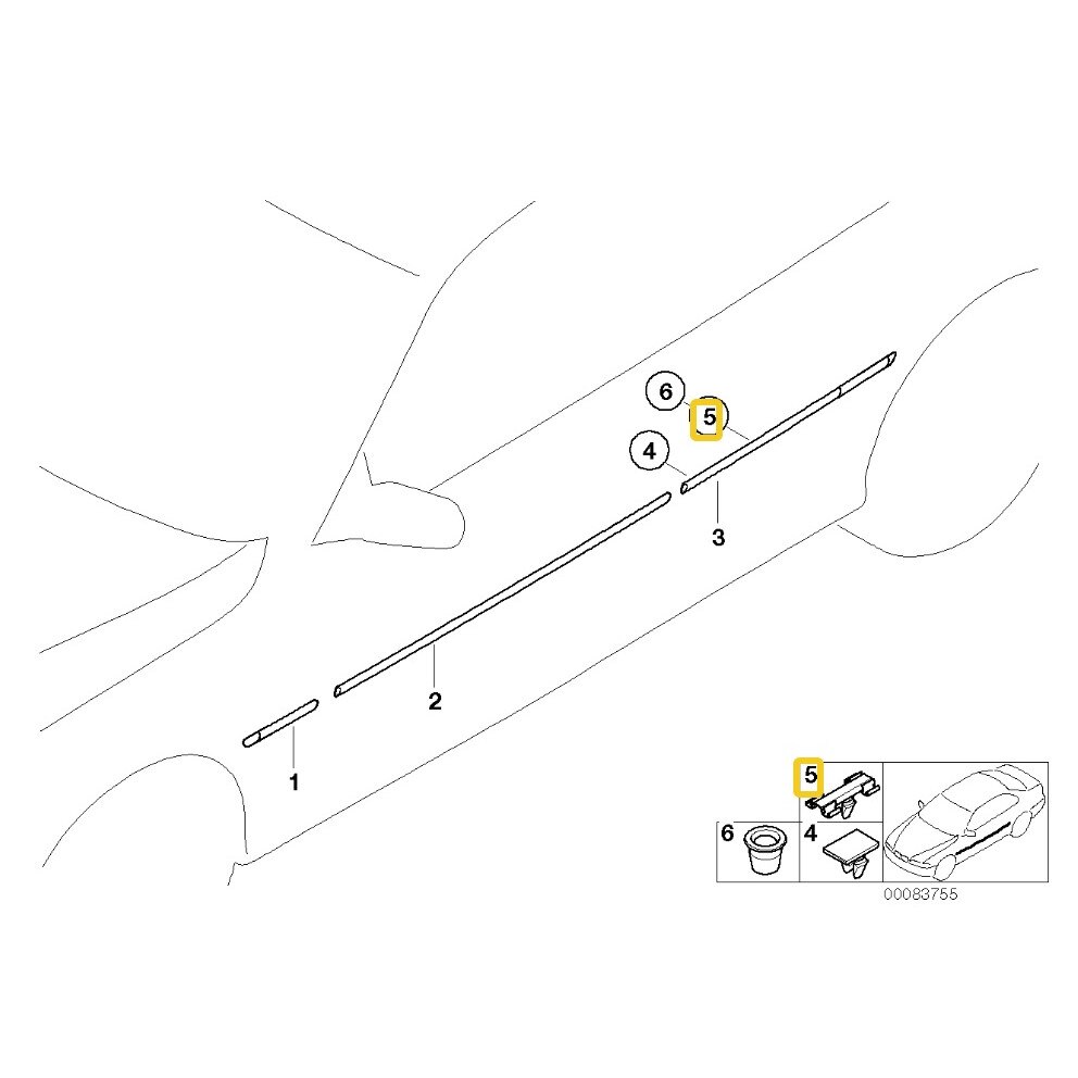 Clema Clips fixare Bandou Exterior BMW E46 OE - eMAG.ro