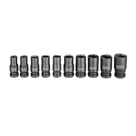 Set chei tubulare de impact Total, 10 buc, 10mm, 12mm, 13mm, 14mm, 15mm ...