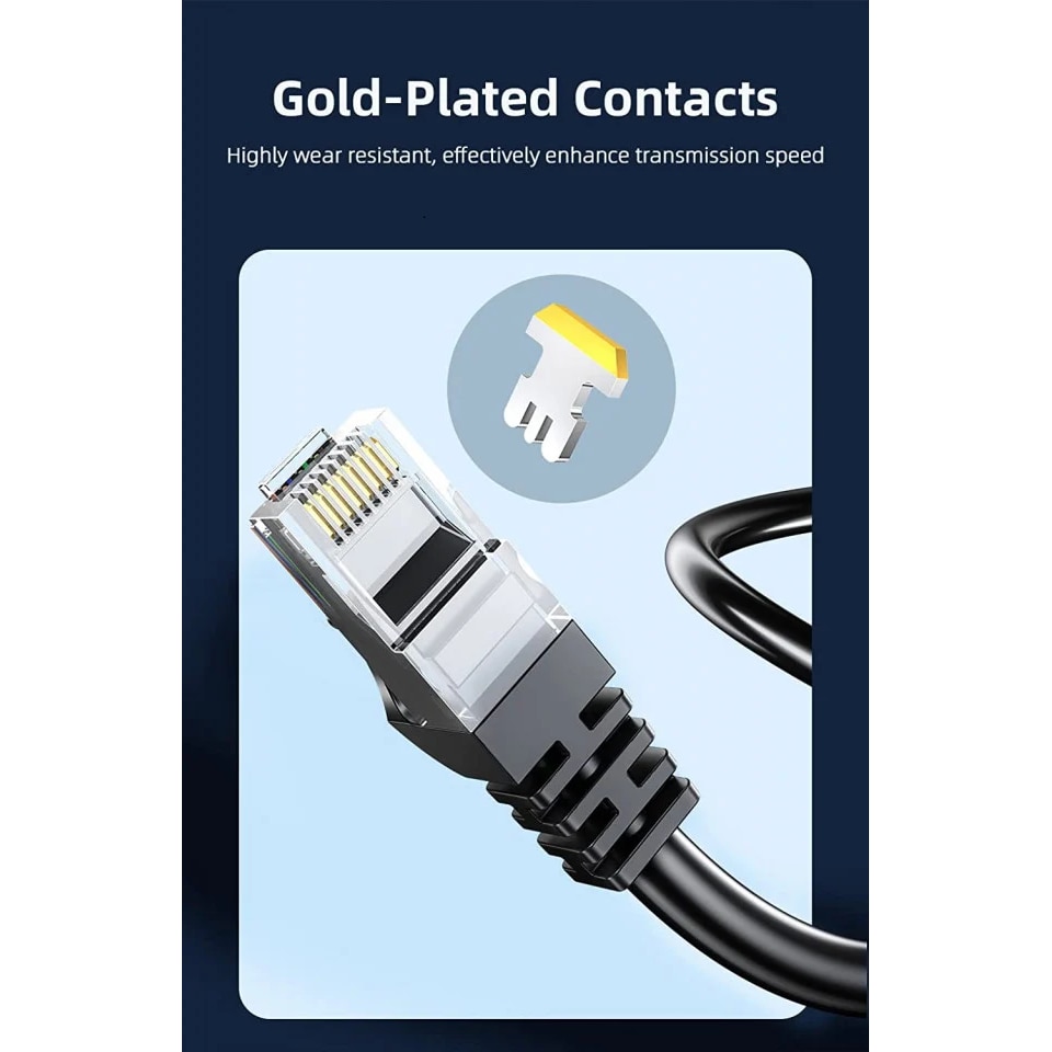 Cablu Cat6 Ethernet Putoahao, fibra optica, negru, 1,5 m - eMAG.ro