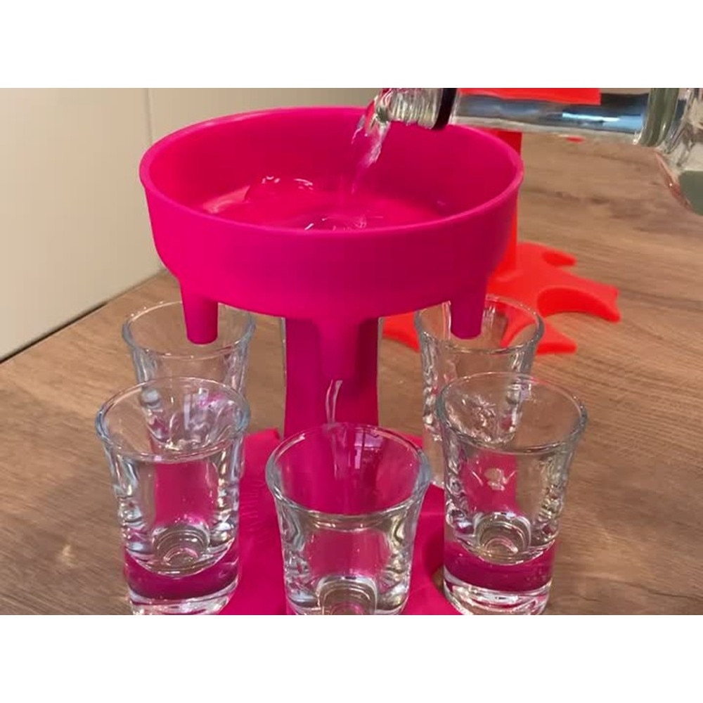 Dozator de alcool cu pahare, Zola®, plastic, 13x11 cm, roz - eMAG.ro