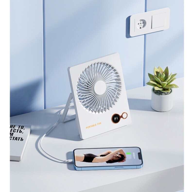 Ventilator birou, portabil, incarcare USB, ventilatie la unghi de 180 ...
