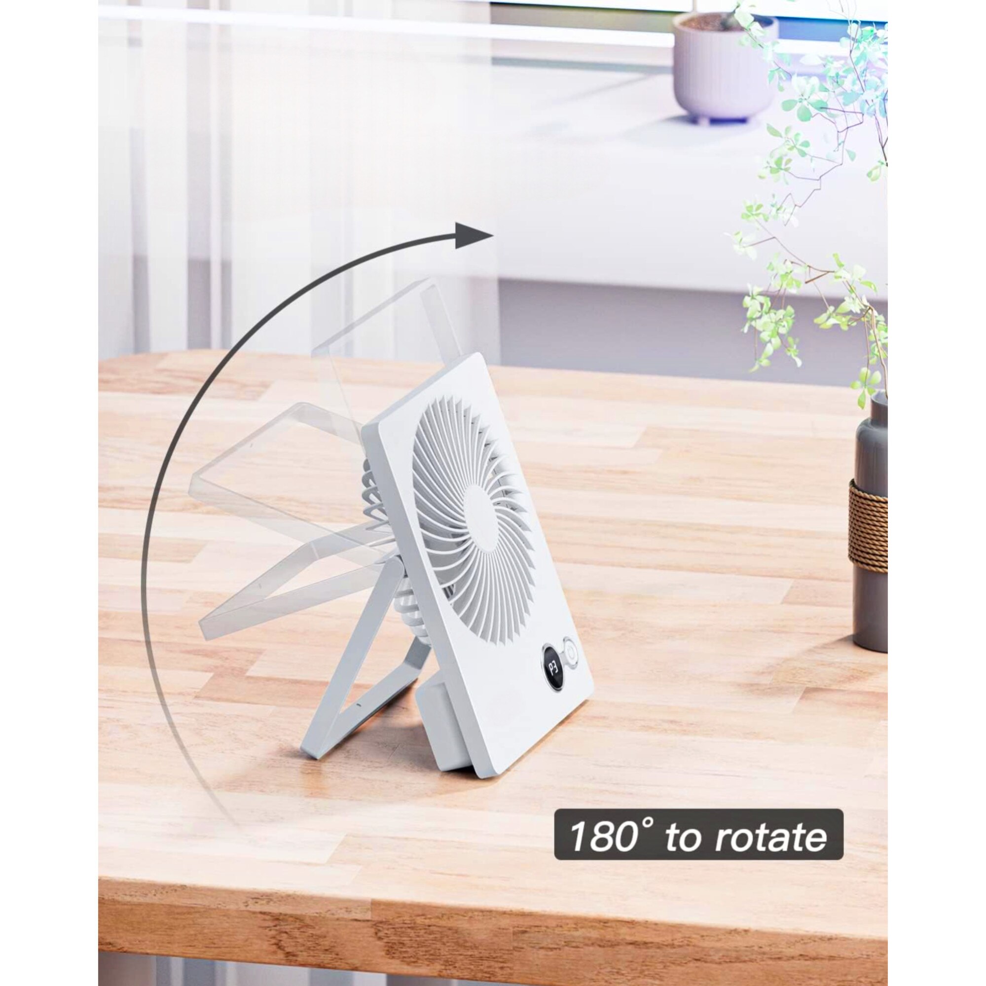 Ventilator birou, portabil, incarcare USB, ventilatie la unghi de 180 ...