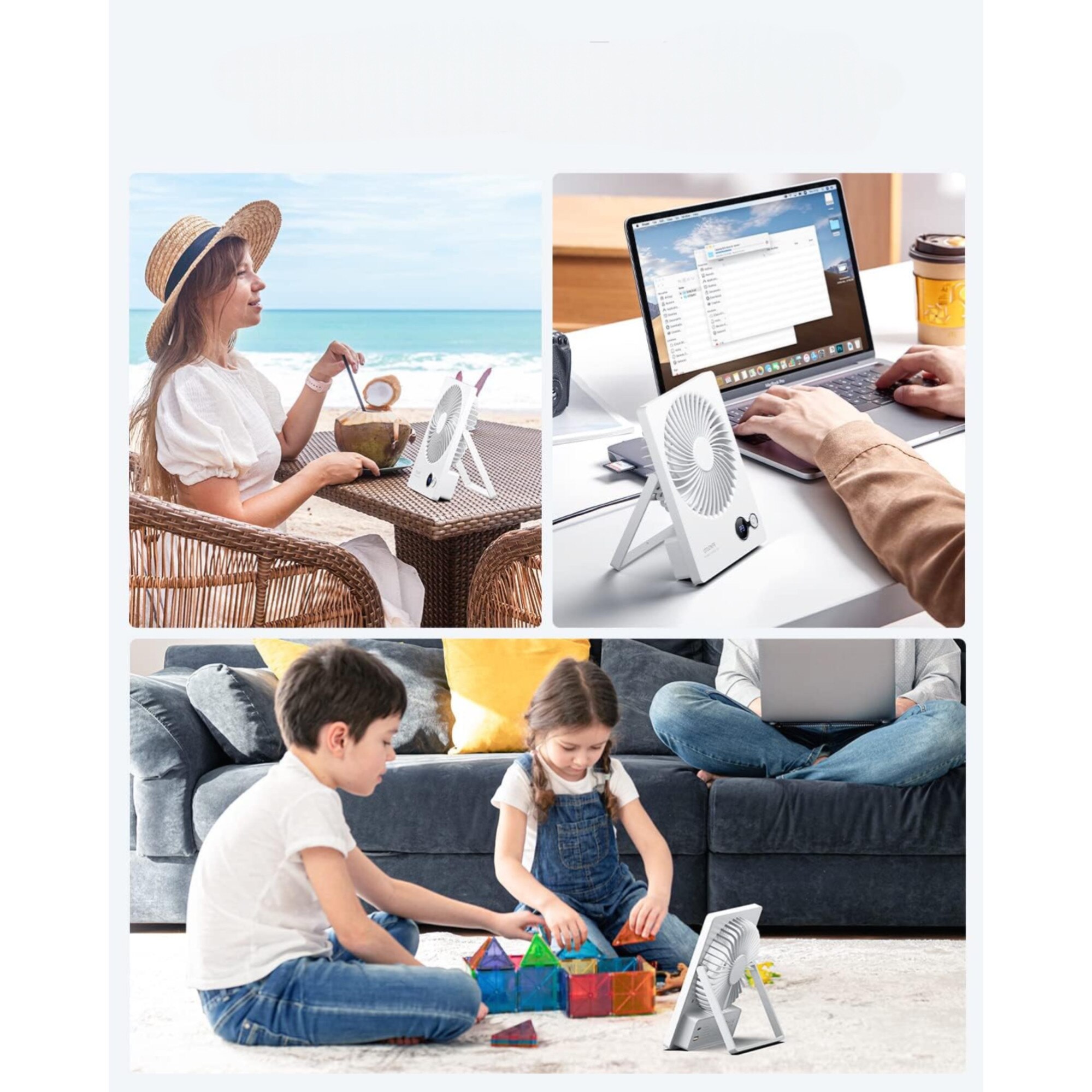 Ventilator birou, portabil, incarcare USB, ventilatie la unghi de 180 ...