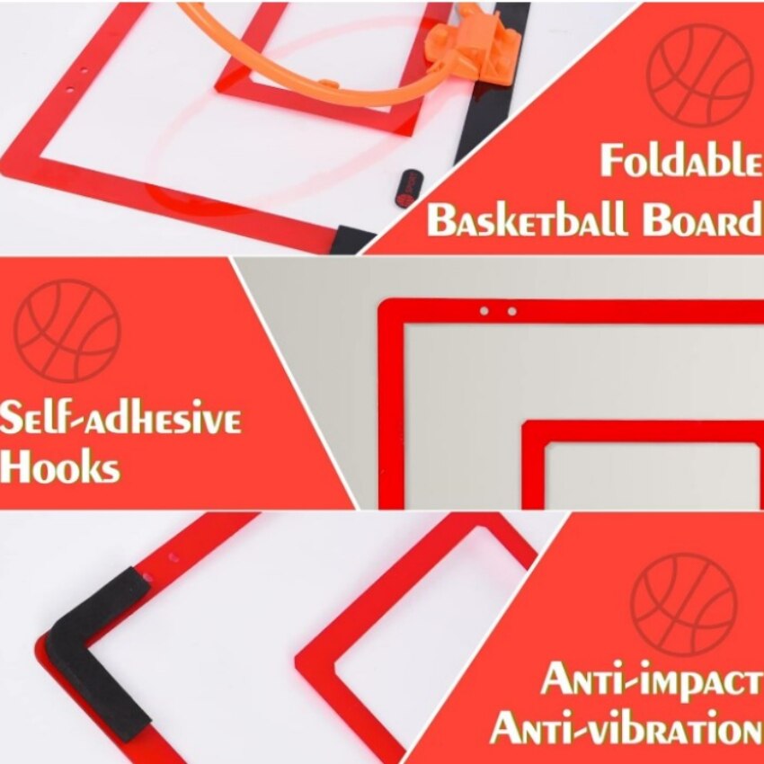 Set cos de baschet pentru copii, BOMSTOM, cu minge, cu pompa, panou din ...