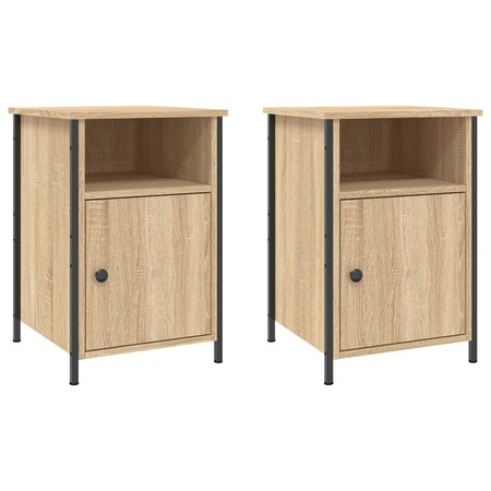 Set noptiere vidaXL, 2 buc., stejar sonoma, 40x42x60 cm, lemn prelucrat ...