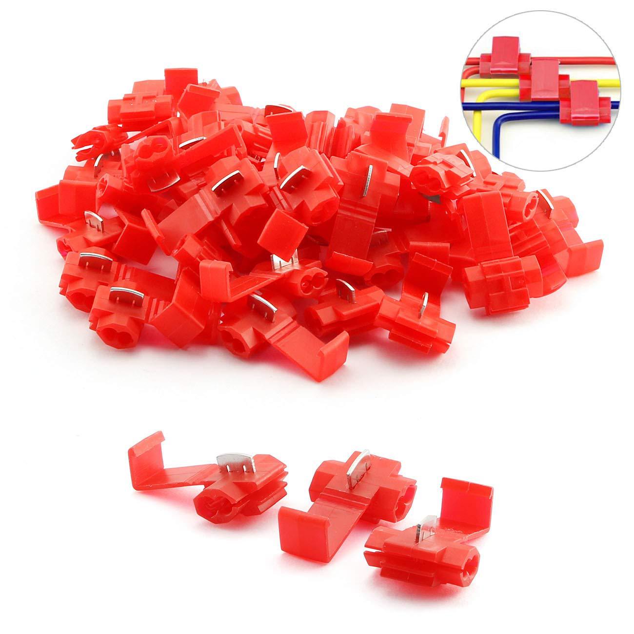 Set 100 conectori pentru cablu, 0,5-1,0 mm² / 22-18 AWG, Rosu - eMAG.ro
