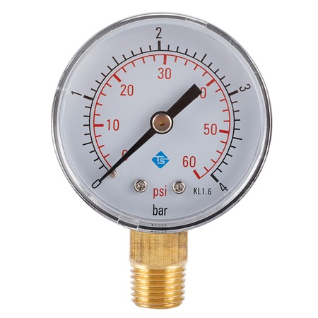 Manometru pentru aer, ulei sau apa, Metal, 0-4 bar / 0-60 psi, 5 x 2.7 ...