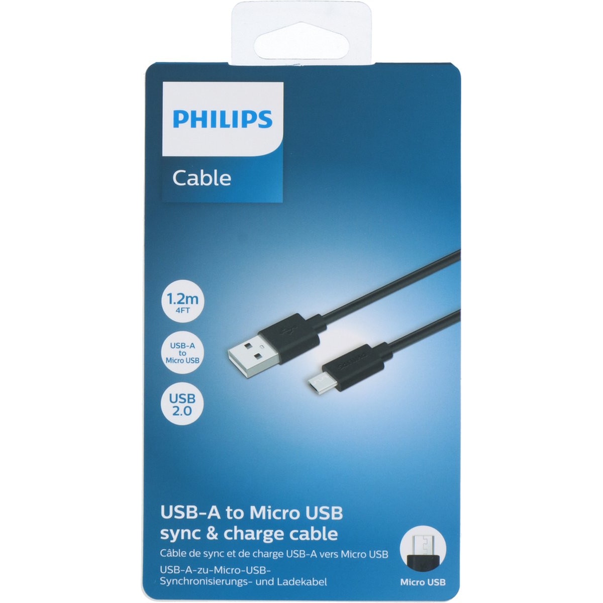 Cablu incarcare Usb-A la micro Usb Philips - eMAG.ro
