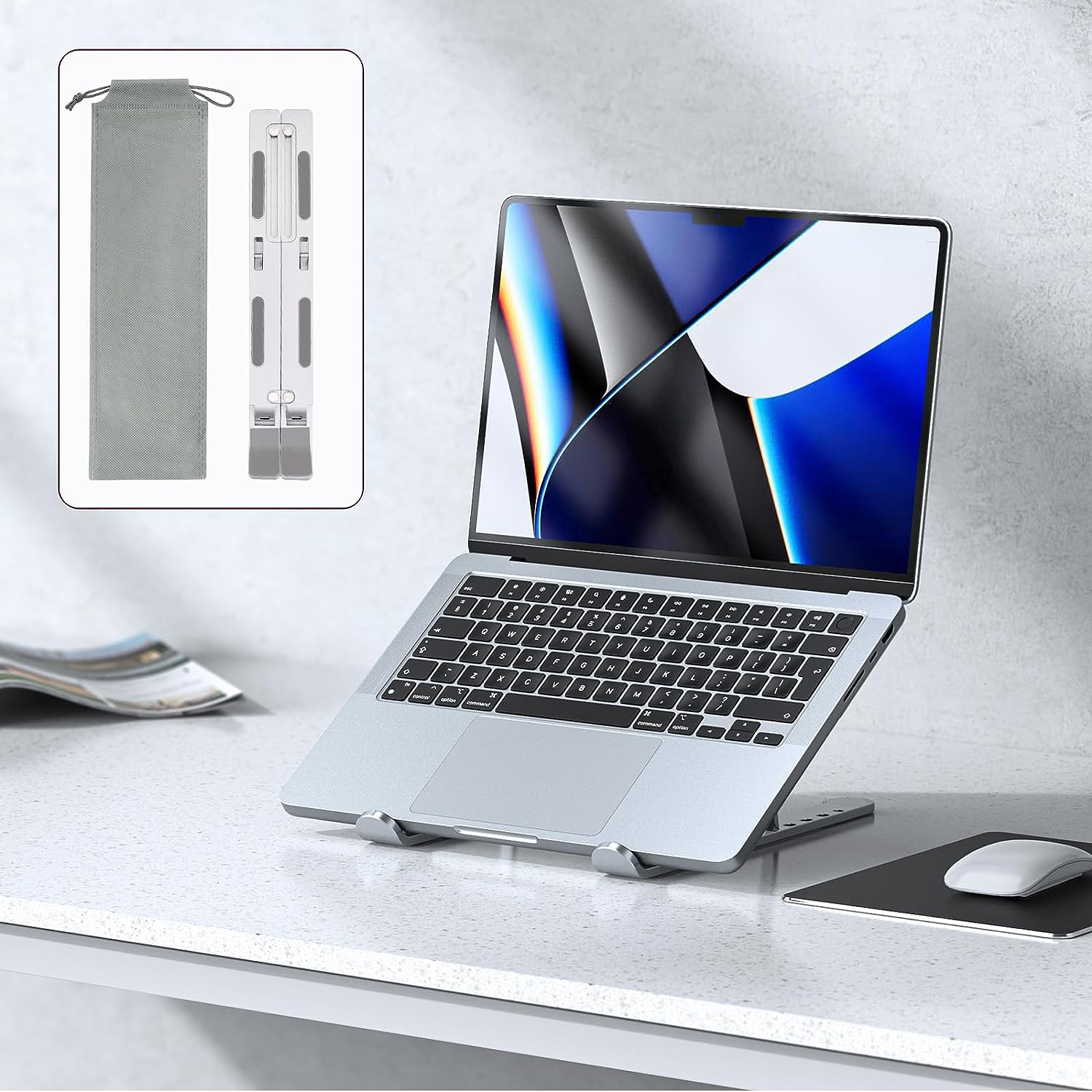 Suport portabil pentru laptop, JENUOS®, ajustabil 6 trepte, non ...