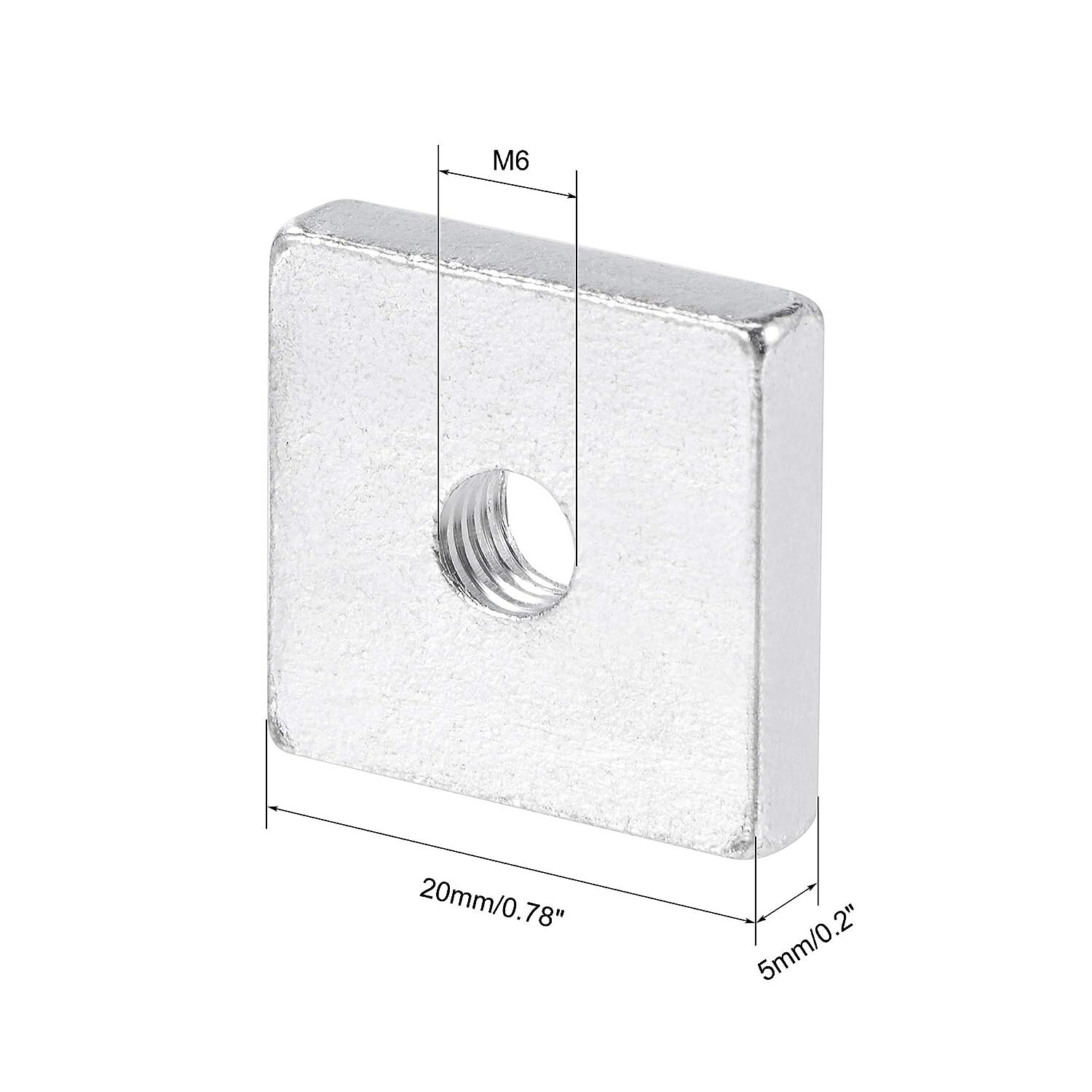 Set 10 piulite patrate, Sunmostar, Zinc, M6 x 20 mm x 5 mm, Gri - eMAG.ro