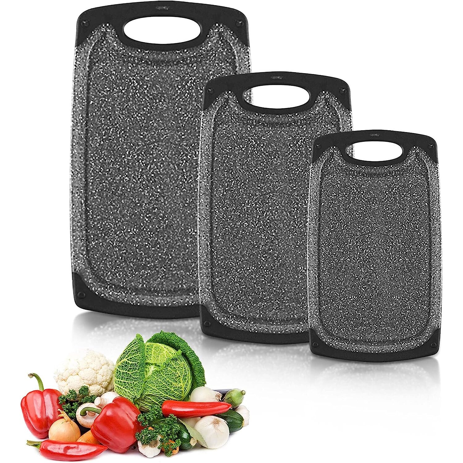 Set 3 tocatoare de bucatarie, Sunmostar, Plastic, 3 dimensiuni, Gri ...