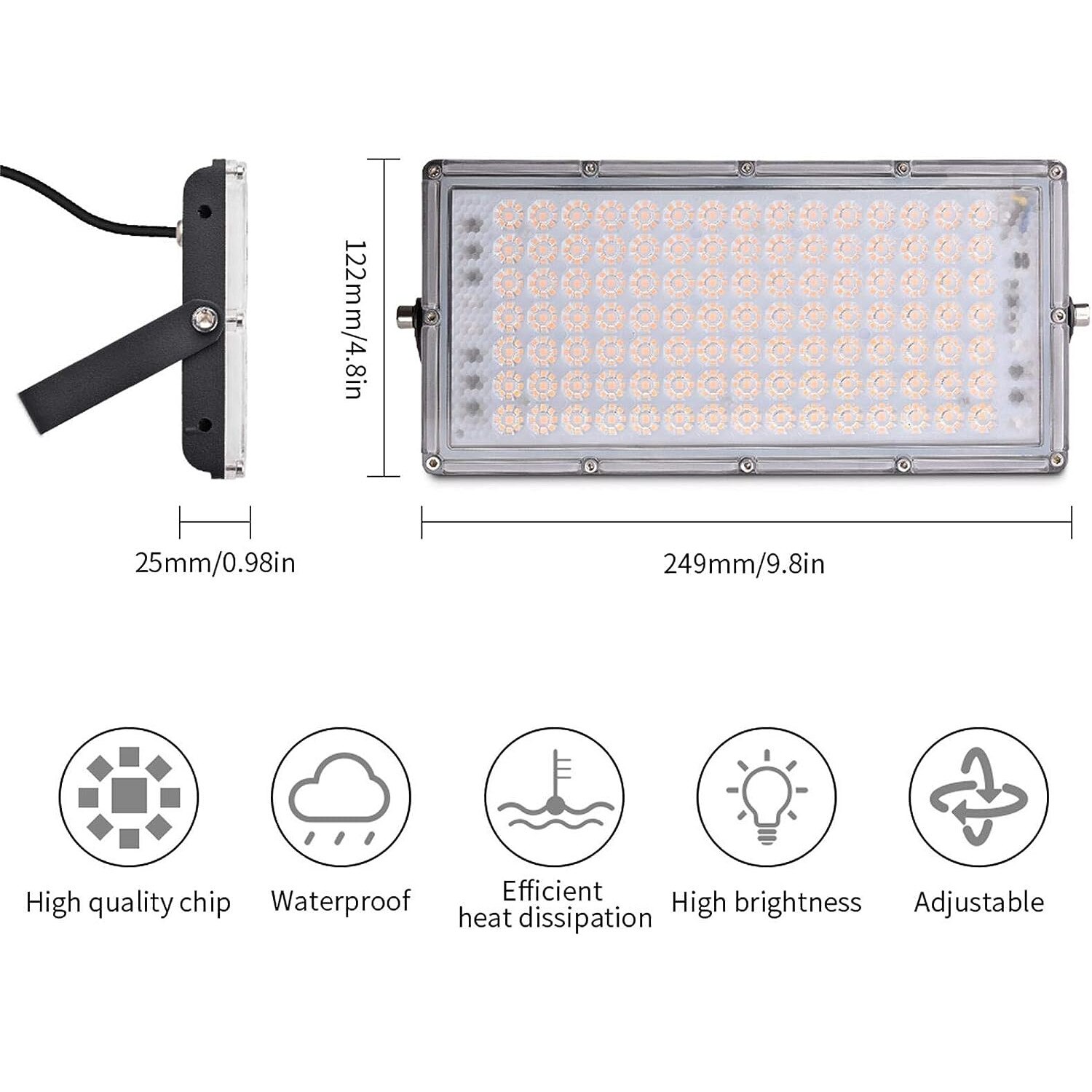 Proiector LED, Sunmostar, 100W, 8000 lm, Aluminiu, Negru - eMAG.ro