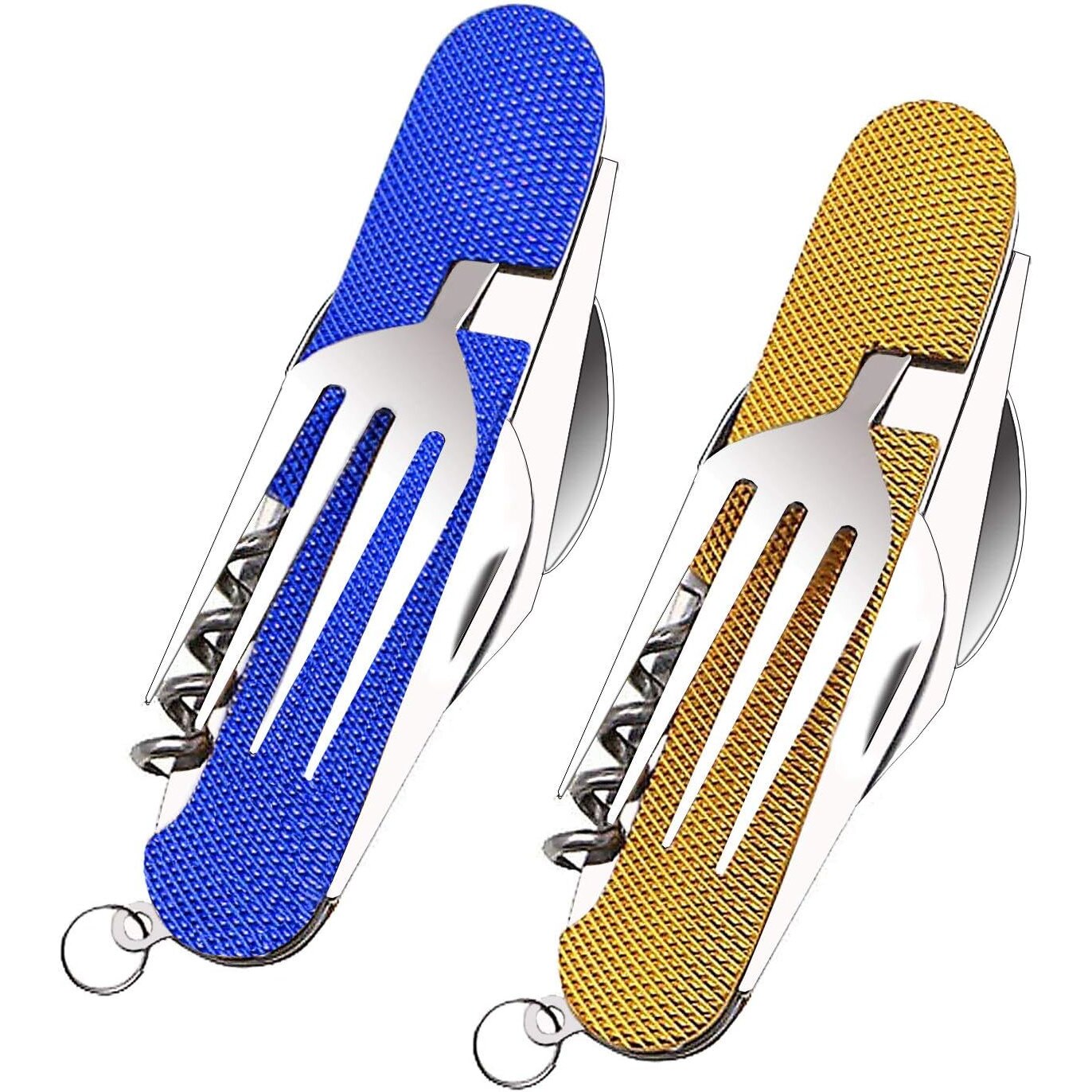 Set 2 tacamuri pliabile, Sunmostar, Inox, 6 in 1, Multicolor - eMAG.ro