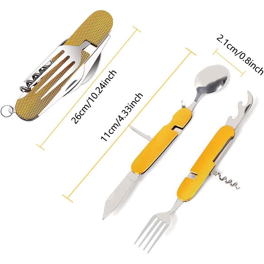 Set 2 tacamuri pliabile, Sunmostar, Inox, 6 in 1, Multicolor - eMAG.ro