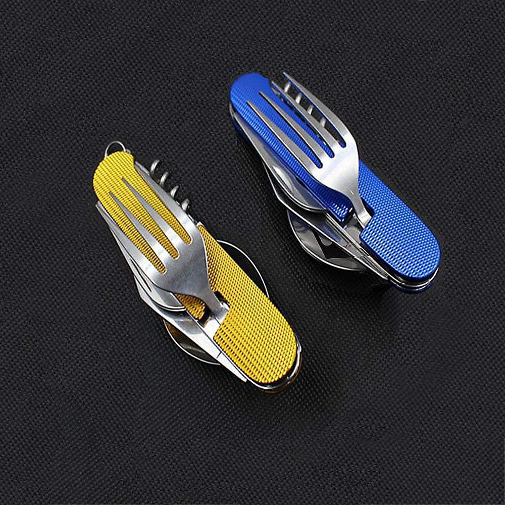 Set 2 tacamuri pliabile, Sunmostar, Inox, 6 in 1, Multicolor - eMAG.ro