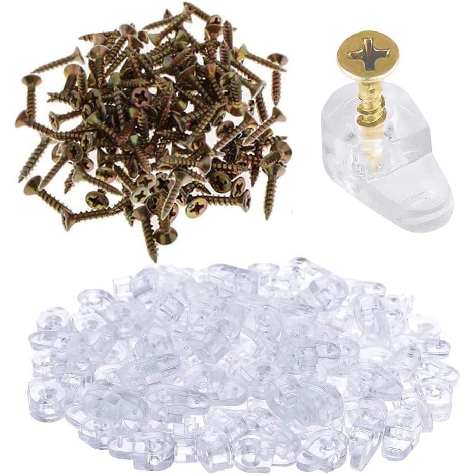 Set 50 de cleme de fixare pentru sticla cu suruburi, Sunmostar ...